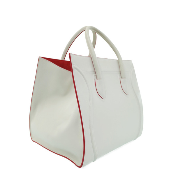 Celine | Bags | Celine Square White Bag Red Phantom Tote Small | Poshmark